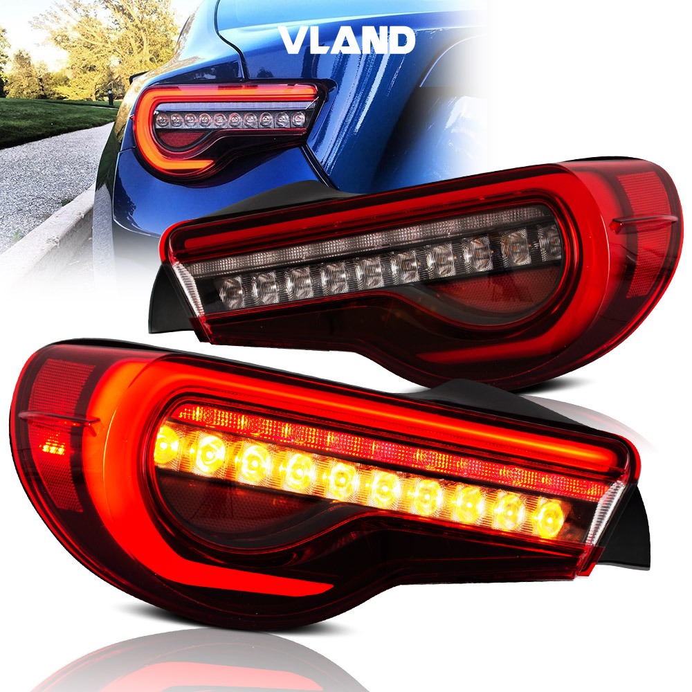 VLAND For 12-20 Toyota 86 GT86 13-20 Subaru BRZ 13-20 Scion FR-S Full LED Tail Lights W/Yellow ...