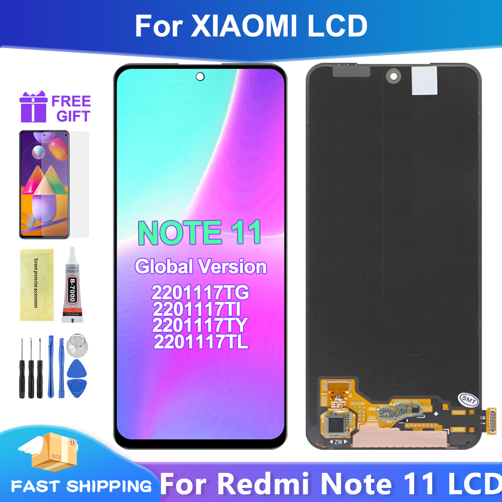 6.43" TFT LCD For Xiaomi Redmi Note 11 2201117TG LCD Display Touch ...