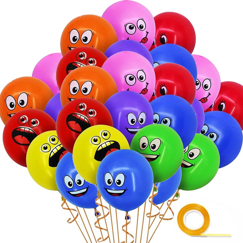 12inch Emoji Expresion Latex Balloons Birthday Balloons for Baby Shower ...