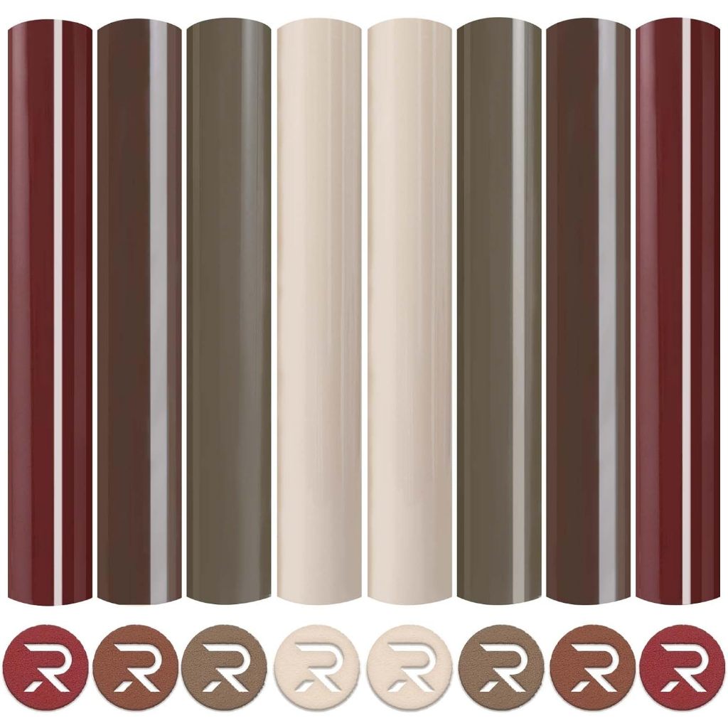 HTVRONT Skin Tone Puff Vinyl Heat Transfer 9Pcs Puff Vinyl in 4 Brown ...