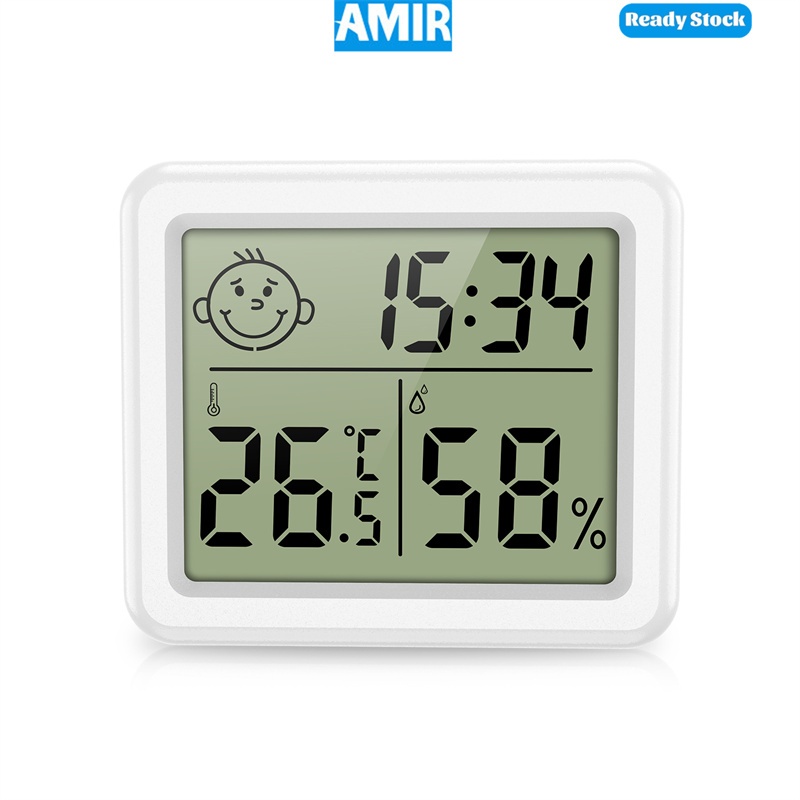AMIR Mini Digital Hygrometer Thermometer 3.2" LCD Indoor Humidity ...