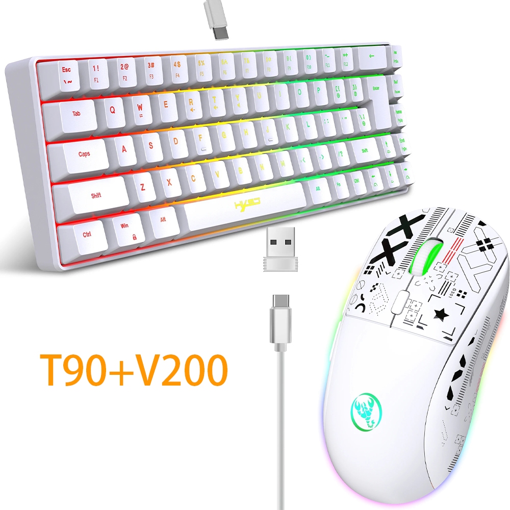 T90 V200 Wireless Keyboard and Mouse Kit with USB Connection HXSJ ...
