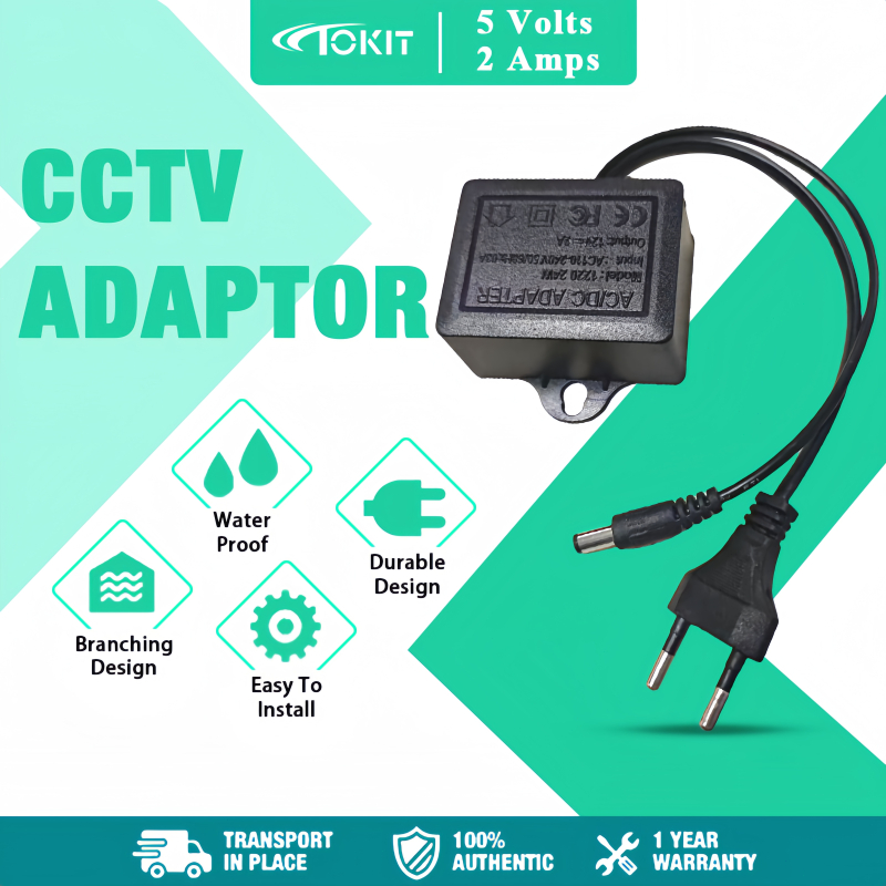 TOKIT CCTV Power Supply Adapter Outdoor Waterproof AC DC Power Supply ...