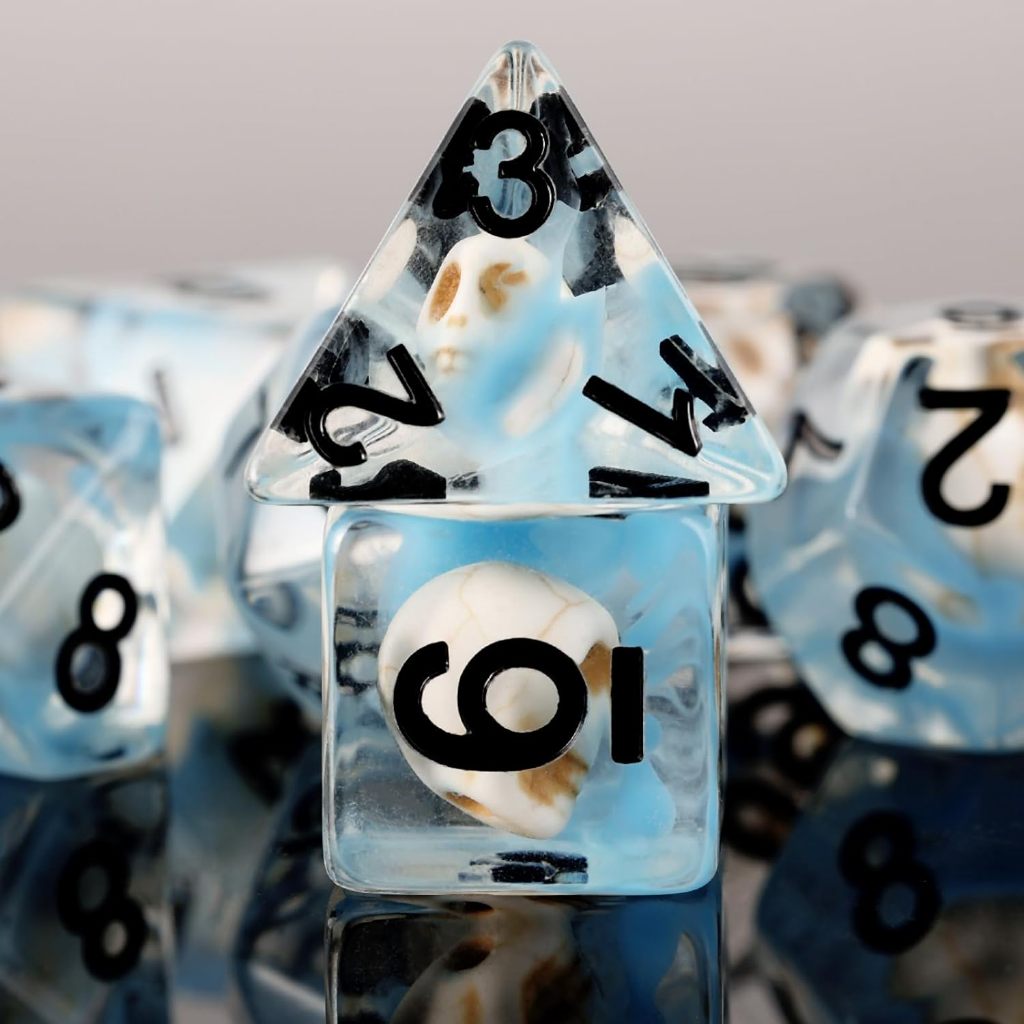 Skull DND Dice,Skull of Death Necromancer Resin Dice Set,Skull Demon ...