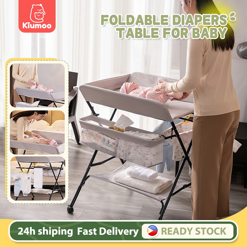 Baby Diapers Changing Table Foldable Multifunctional Newborn Care Table ...