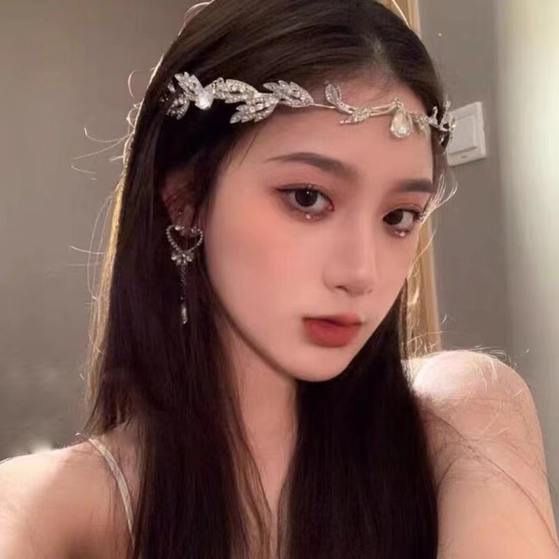 New Exotic Style Headdress Crystal Water Drop Chain Hair Chain Forehead ...