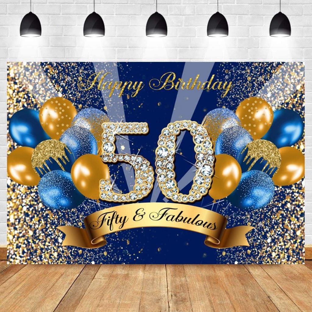 7x5ft Happy 50th Birthday Photography Backdrop for Glitter Sequins ...