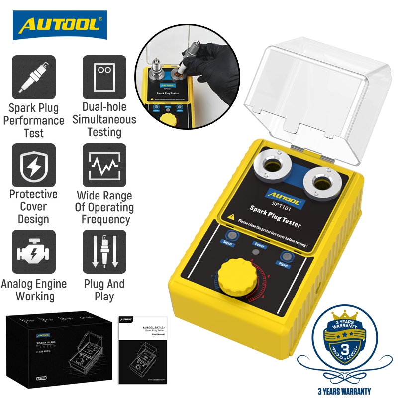 AUTOOL SPT101 spark plug Tester 0-6000 RPM to simulate engine ...