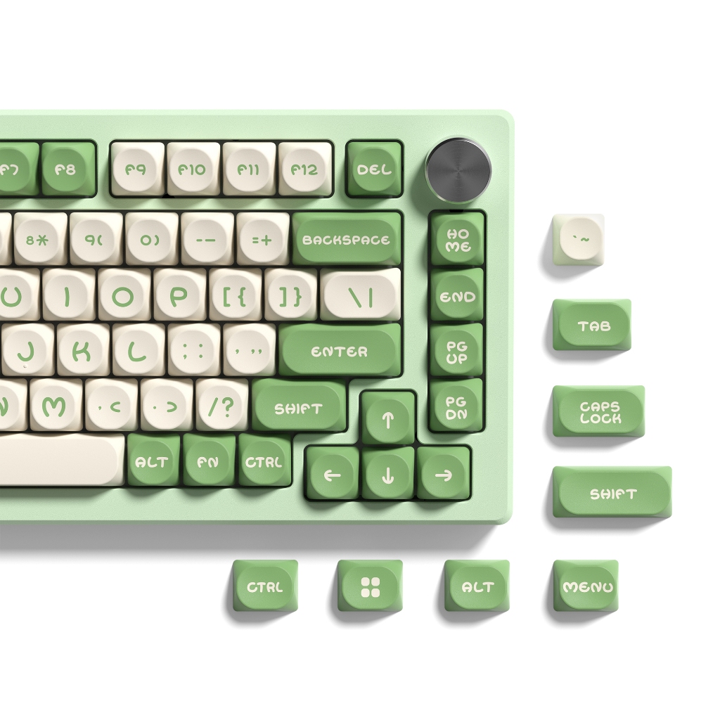 130 Keys Double Shot PBT Keycaps MOA Profile Fresh Green Keycap ...