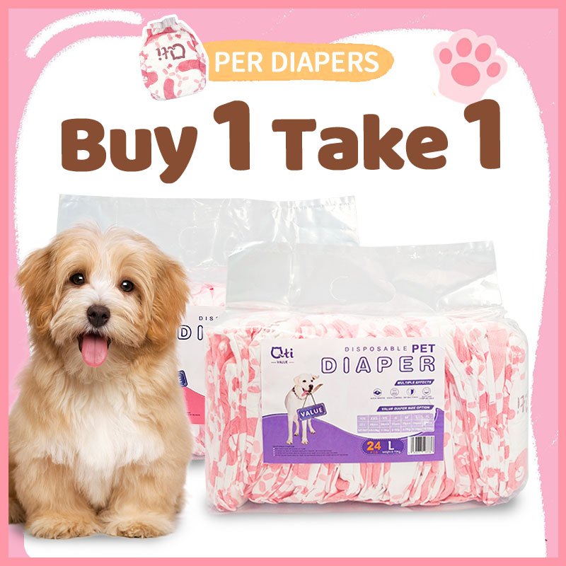 【BUY 1 GET 1】QTI Pet Store Imported Pet Diapers For Dog Female Diaper ...