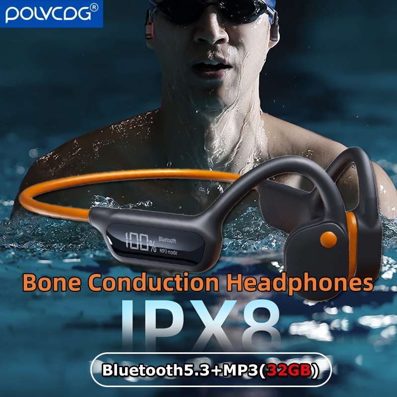 Polvcdg-X10 IPX8 Waterproof LED Screen 32G Swimming Bone Conduction ...