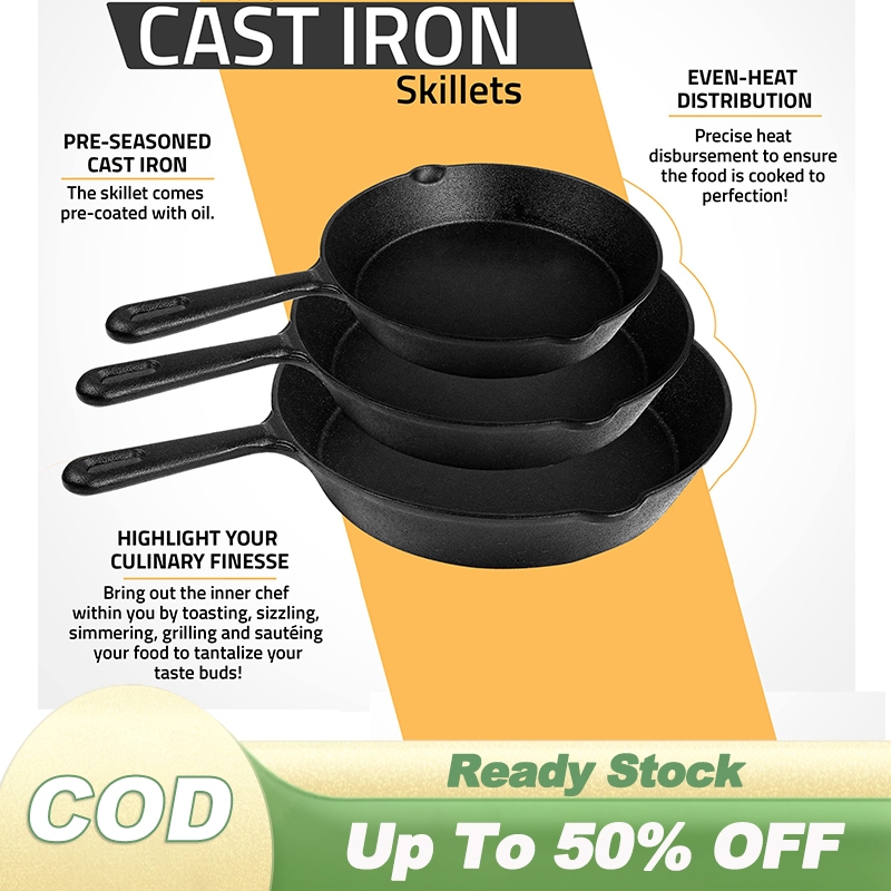 Ready Stock Vintage Cast CAST IRON PAN /CAST IRON SKILLET/CAST IRON NON ...