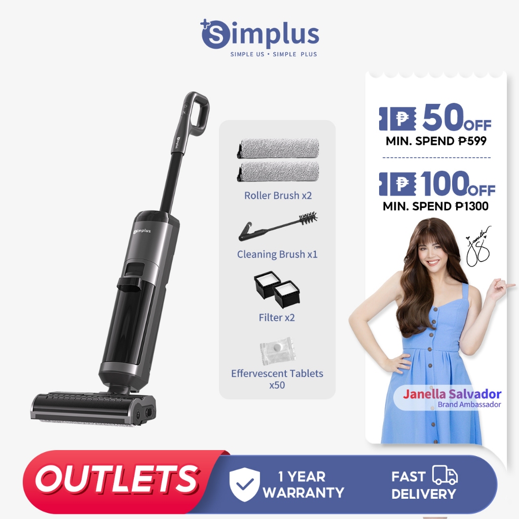 Simplus Wet & Dry Cordless Vacuum Cleaner 3 in 1 Smart LCD Display ...