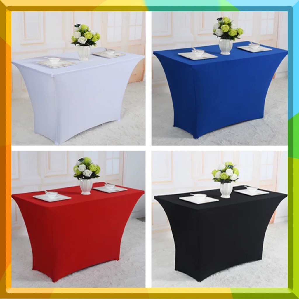 8FT Table Cloth | Stretch Spandex Table Covers | Rectangular Fitted ...