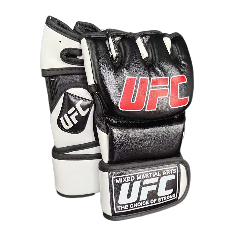 UFC MMA Thick Boxing Gloves Taekwondo Sports Leather Half finger Glove ...