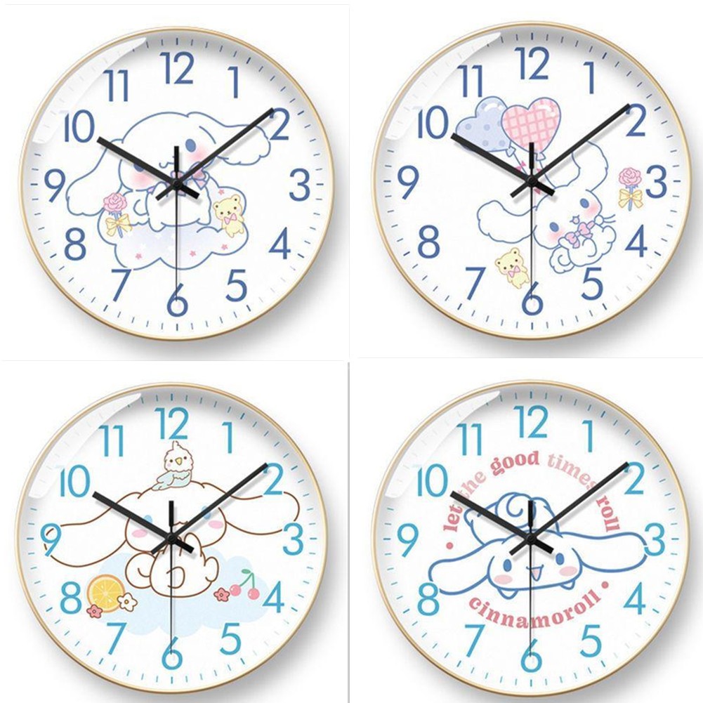 20CM Kawaii Anime Sanrio Cinnamoroll Wall Clock Cartoon Child Bedroom ...