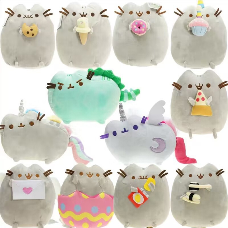 13Style 15cm Kawaii Pusheen Cartoon Cat Plush Toy Donut Cat Biscuit Ice ...
