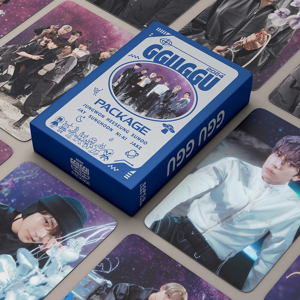 55PCS/Box Kpop ENHYPEN 2024 GGU GGU photocards 2023 ENniversary 3 JUNGWON HEESEUNG JAY ins lomo ...