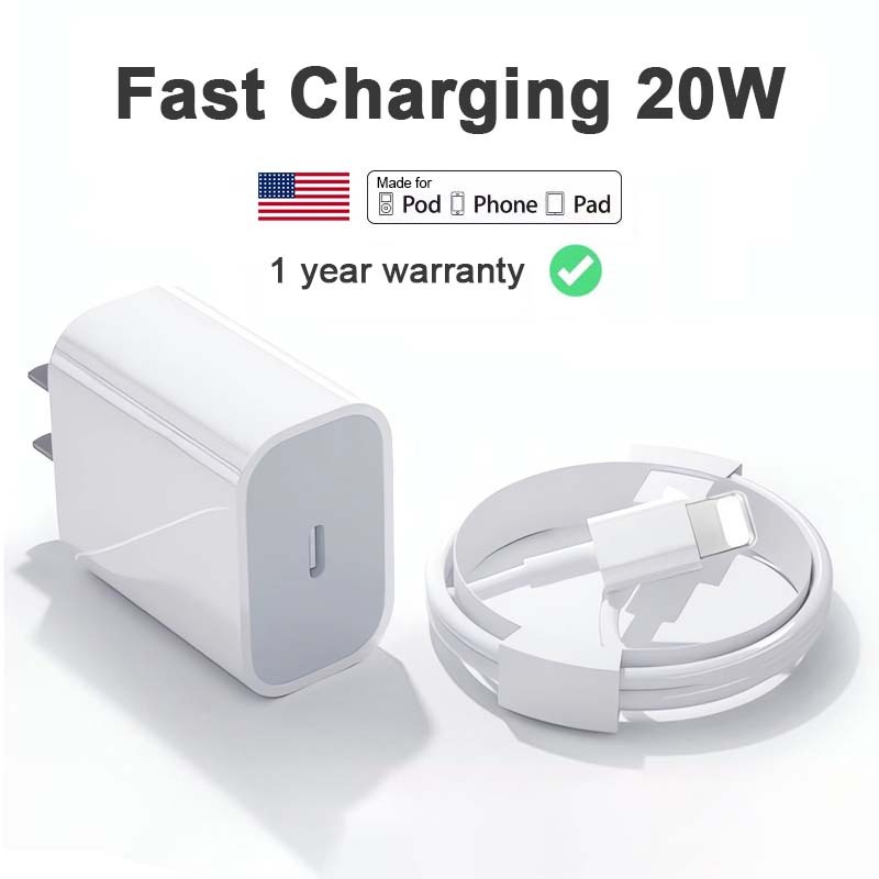 PD 20W Ready Stock Fast Charging set USB-C Power Adapter With PD Cable ...