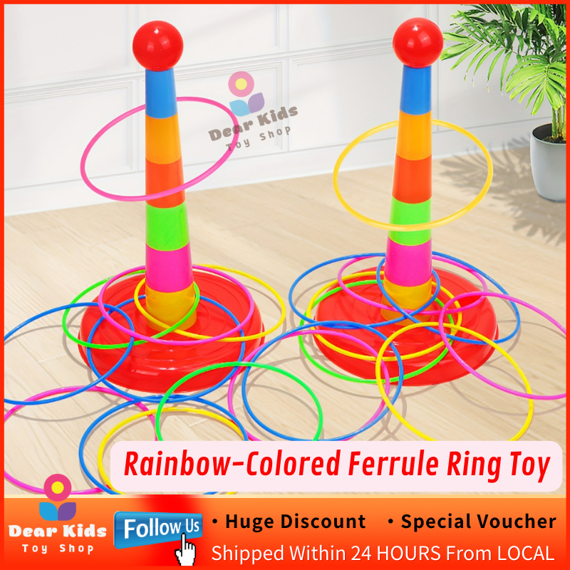 Rainbow-Colored Ferrule Ring Toy Children Creative Educational Toys for ...