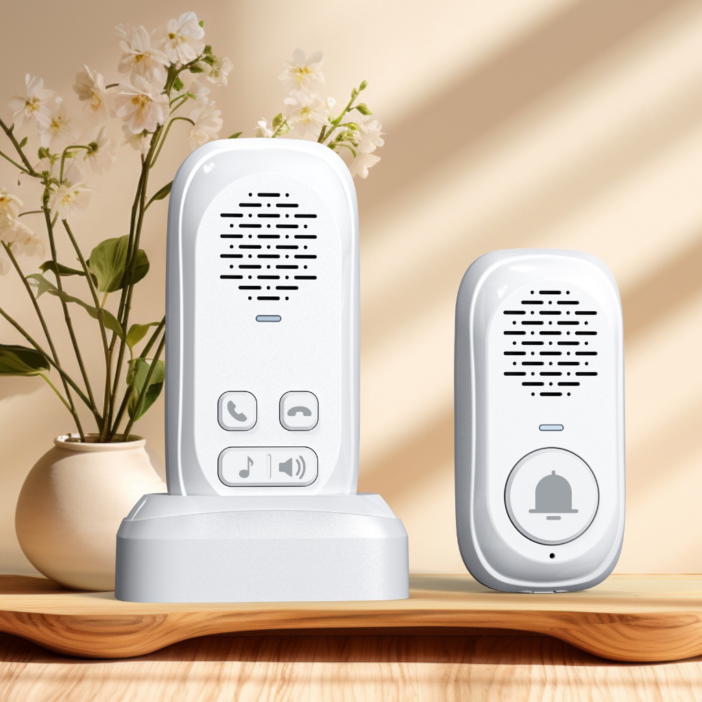 Full Duplex Intercom Wireless Doorbell, Distance Around 300 Meters Range, Rechargeable Battery ...