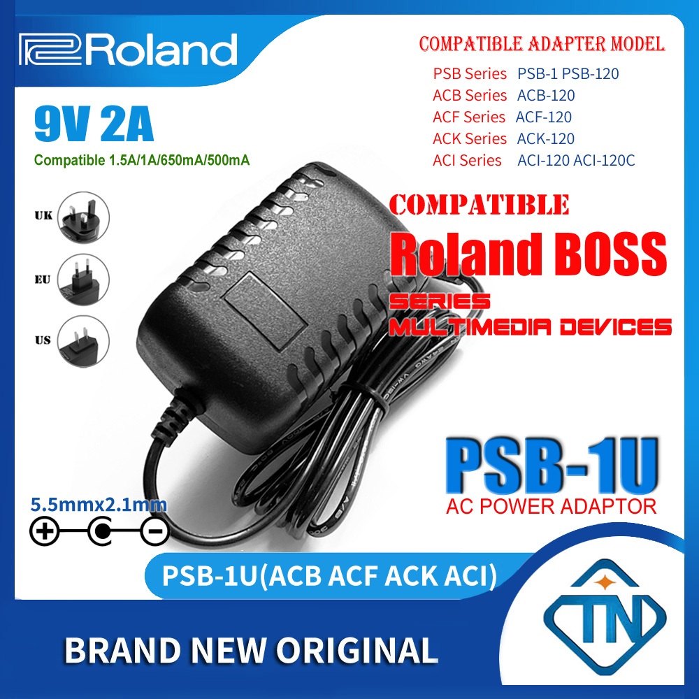 9V 2A AC DC Adapter PSB-1U PSB-120 for Roland PCR-300 PCR-500 PCR-800 VR-09 VR-730 MIDI Keyboard ...