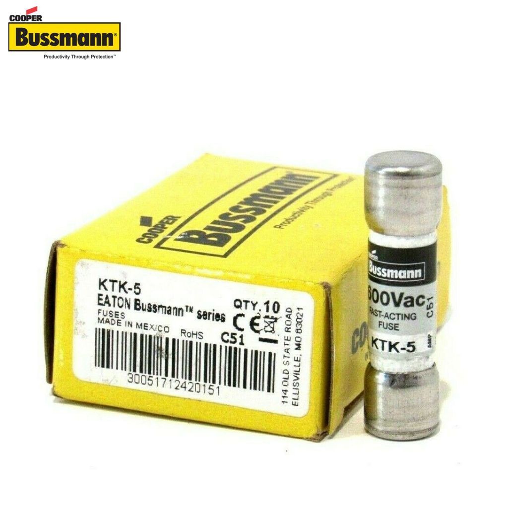 Bussmann EATON Fuse KTK-1 2 3 4 5 6 7 8 9 10 12 15 20 25 30 600V KTK ...