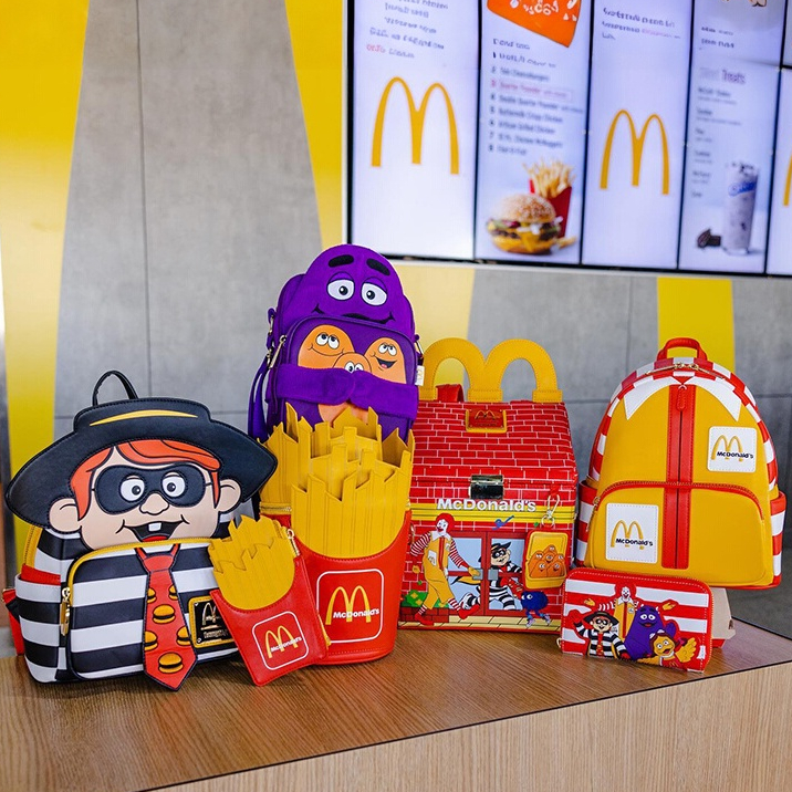 McDonald's PU Leather Cartoon 3d French fries backpack Casualn School ...