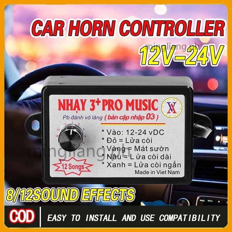 Horn Controller For Car 12v24v Nhay 3+ Pro Music For Horn 8-12 Sound ...
