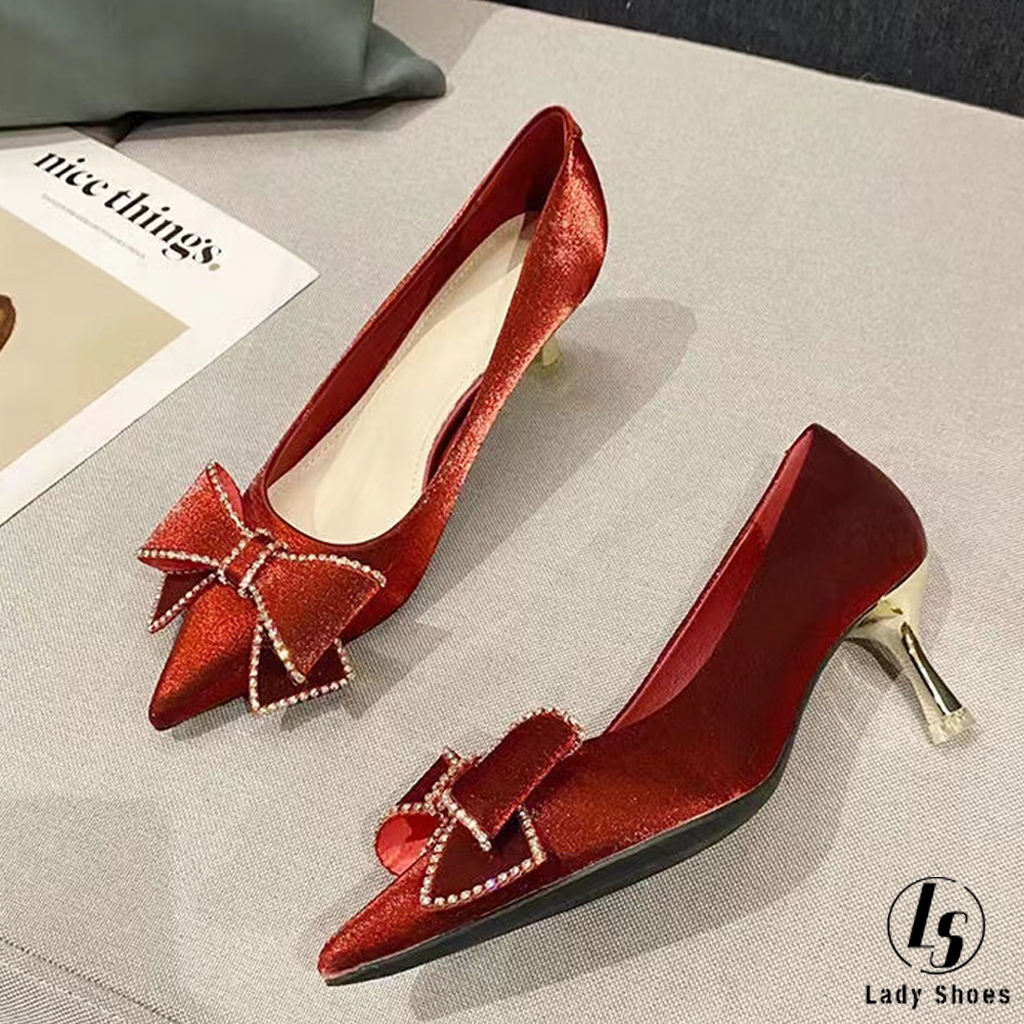 [LS] French New Style Close Shoes with High Heels Formal Pointed Toe ...