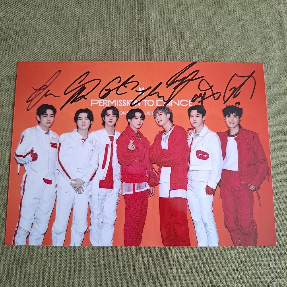 signed BTS autographed group photo 7 inches k-pop | Shopee Philippines