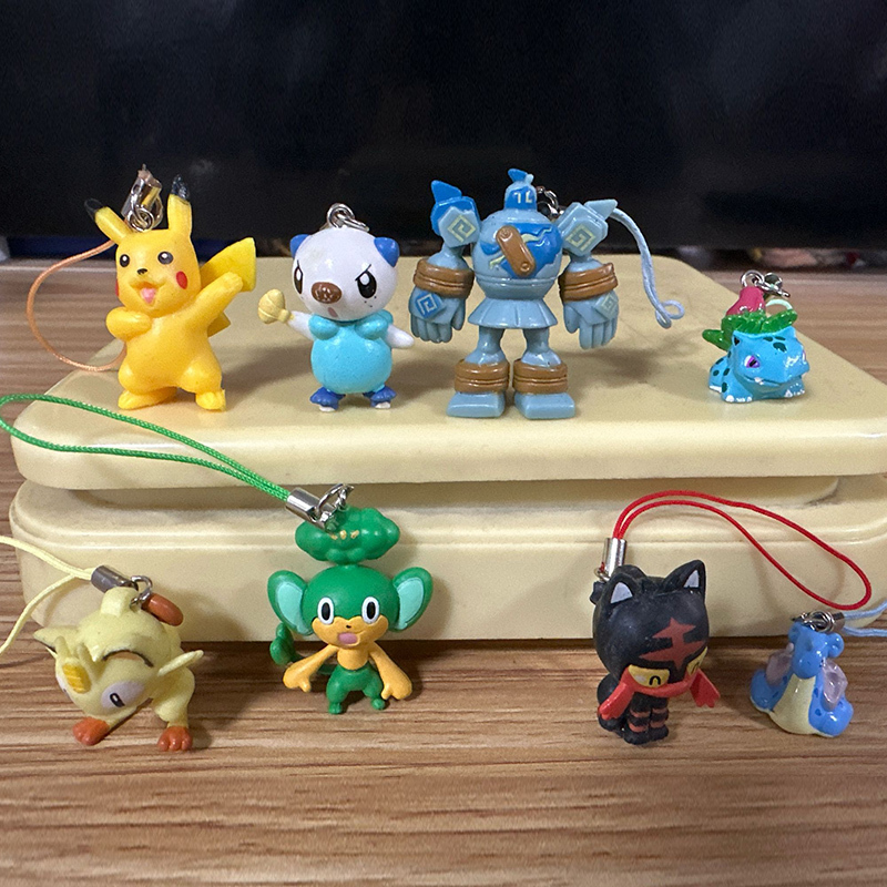 8Pcs 2cm-4cm Anime Pokémon Pikachu Meowth Bulbasaur Lapras Litten ...