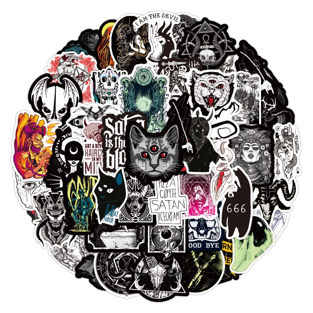 50PCS Gothic Style Horror Devil Witch Graffiti Stickers for Helmet ...