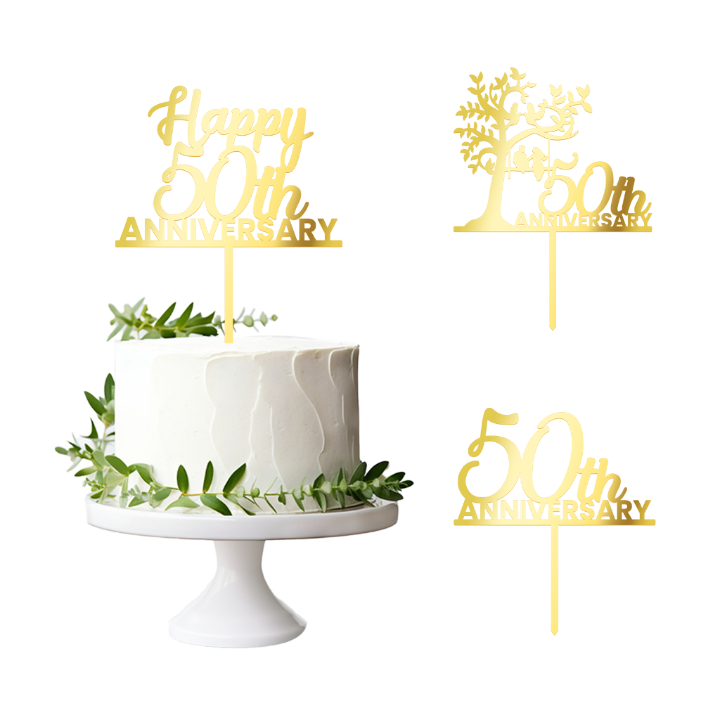 Happy 50th Anniversary Cake Topper in Acrylic 50 Wedding Anniversary ...