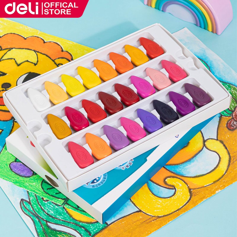 Deli 72074-48_48 color water drop crayons (mixed) (box) | Shopee ...