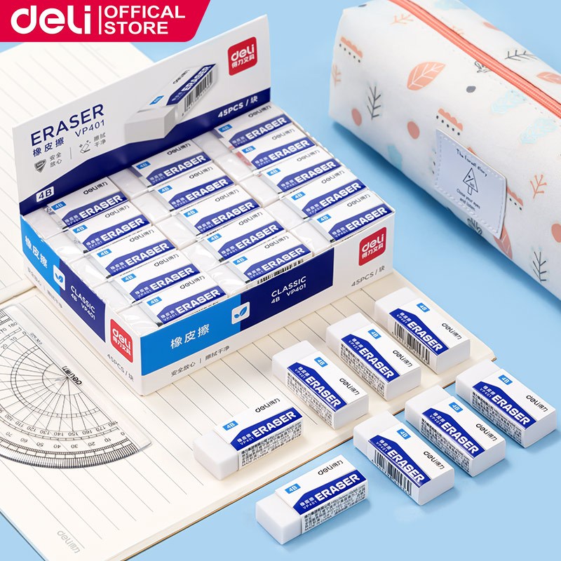Deli VP401_4B classic white eraser (small) (white) (block) | Shopee ...