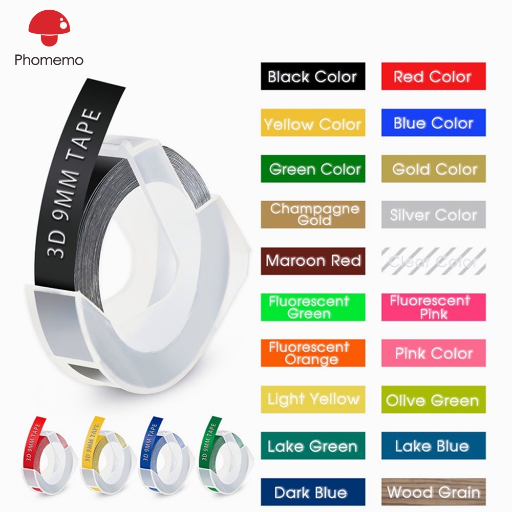 Phomemo 3D Plastic Embossing Label Tapes For E975 Label Maker, 3 Pack ...