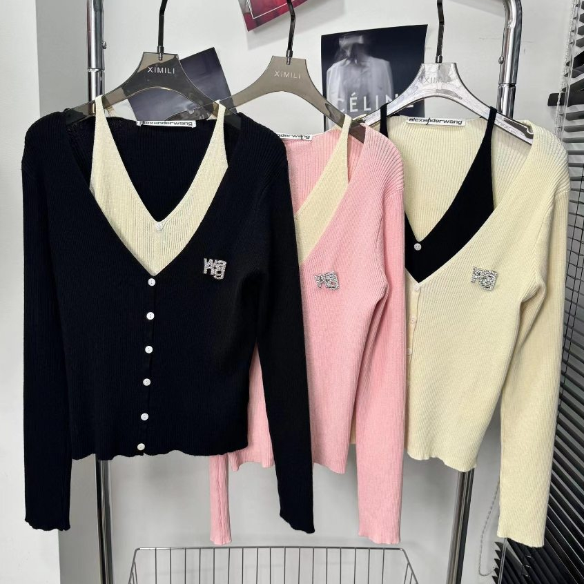 Alexa * der Wan * New Style Curved Bead Ice Silk Fake Two-Piece Knitted ...