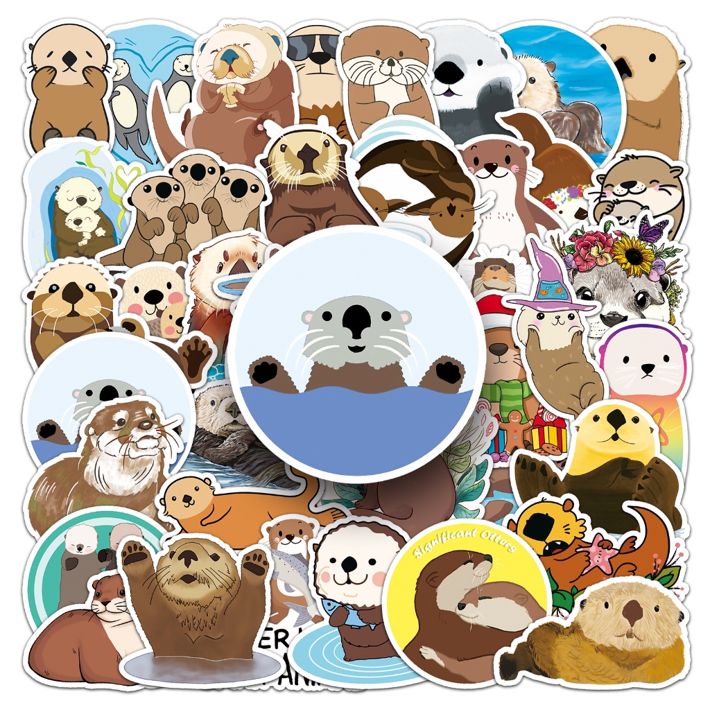 50 Piece Funny Otter Stickers Waterproof DIY For Phones Laptop Car ...