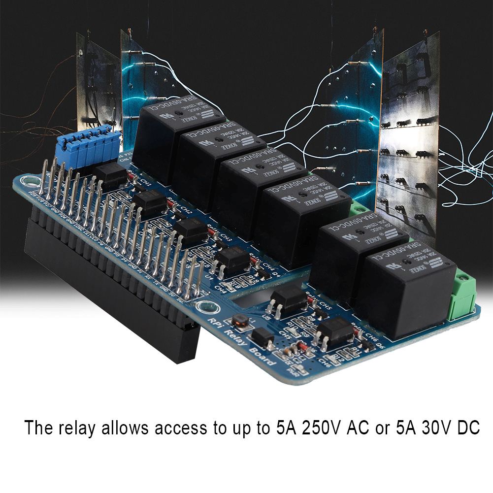 6 Channel RPi Relay Module Expansion Board for Raspberry Pi A+/B+/2B/3B ...