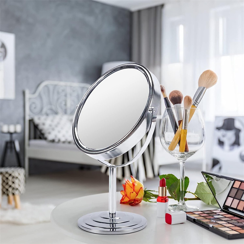 UNHO Double Sided Tabletop Vanity Makeup Mirror 3X Magnifying Cosmetic ...