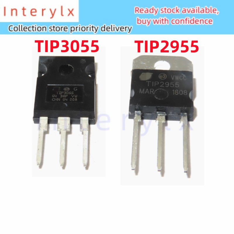 5Pcs/Lot TIP3055 TIP2955 TO247 TO-3P TIP3055 2955 3055 TO247 Direct ...