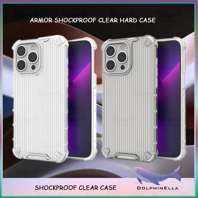 Armor suitcase shockproof transparent hard iphone case phone cover for ...