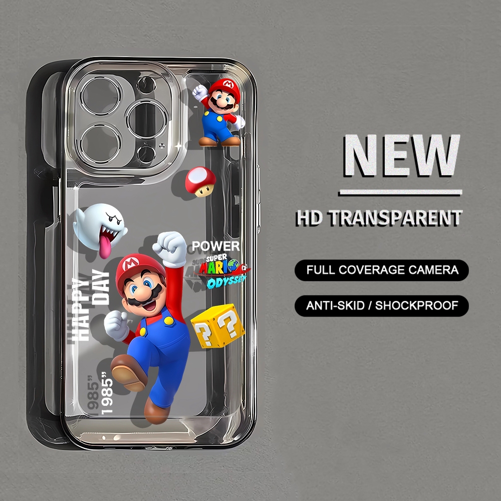 Case iPhone for 15 / 14 / 13 / 12 / 11 Promax HD Transparent Mario ...