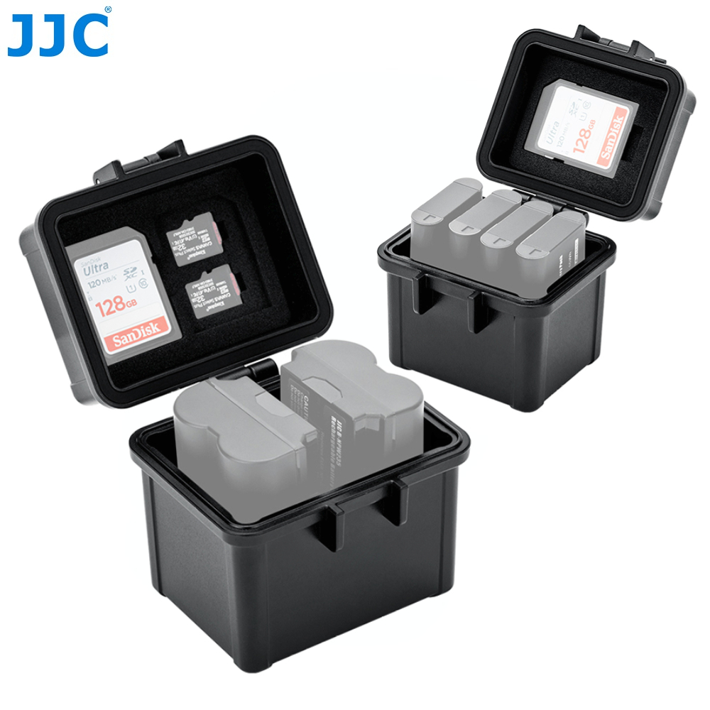 JJC Camera Battery Case Storage Holder Box with SD MicroSD Card Slot ...