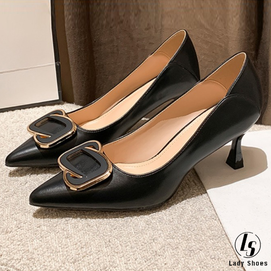 [LS] Korean Women 2 inches High Heels Black Shoes Graduation Office ...