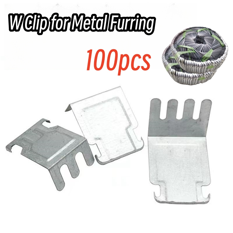 (100pcs) W clip for Ceiling Work C-Channel Fitting Double furring clip ...