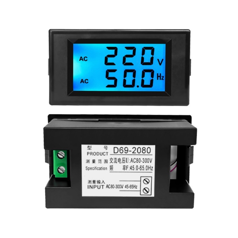 LCD Digital Voltmeter Frequency Meter Phase 110V 220V Three Phase 380V ...