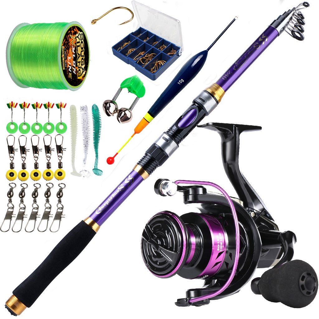 Sougayilang 1.8M-3.3M Fishing Rod Set Carbon Fiber with Fishing Reel ...