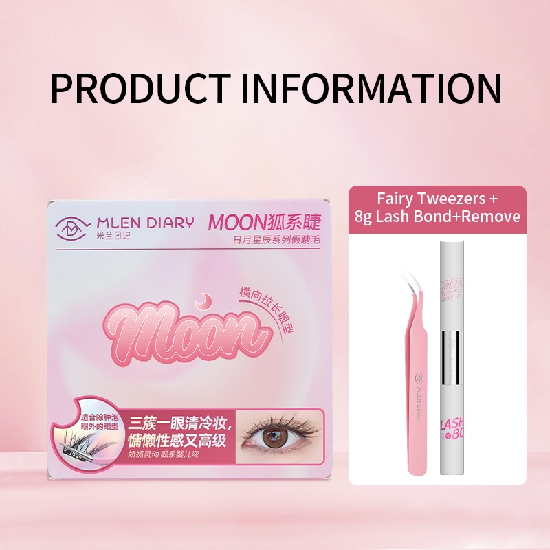 [SHIP ON 24 HOURS]MLEN DIARY Fox-style False Eyelashes Reusable ...